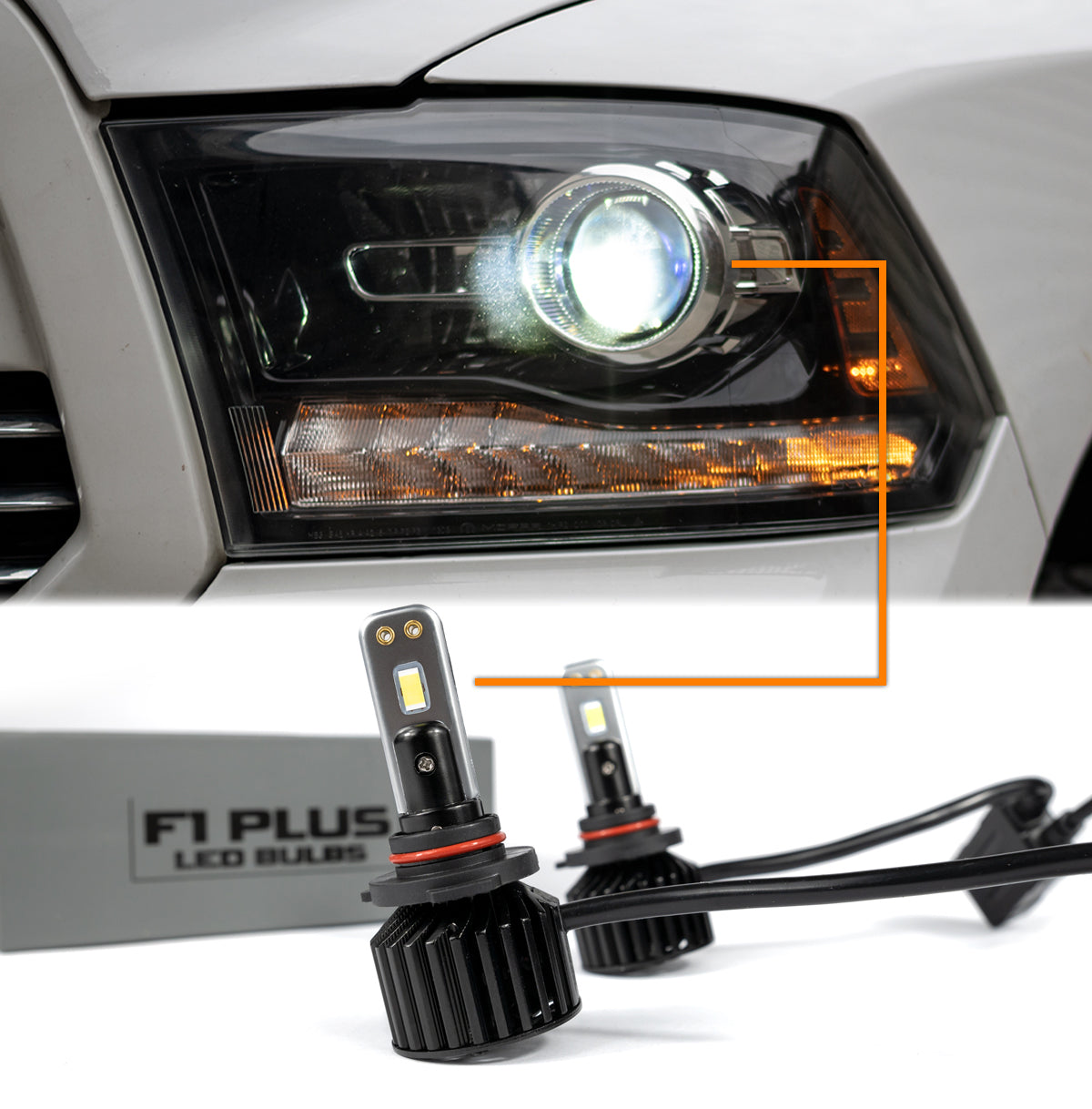 2016-2019 Ram LED Low Beam Bulbs Set Projector Headlight Kit W/ Decode